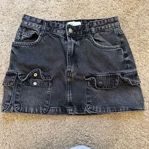Zara | Skirts | Zara Black Cargo Mini Skirt | Poshmark